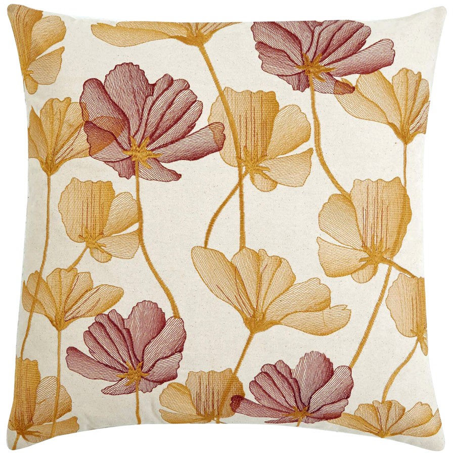 Kudde Linette Natur Rost Senap - 50x50 Inkl.Innerkudde Fjädrar