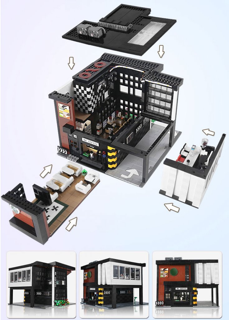 Coffee House - Novatown - 2728 Bitar - Kompatibla Byggklossar