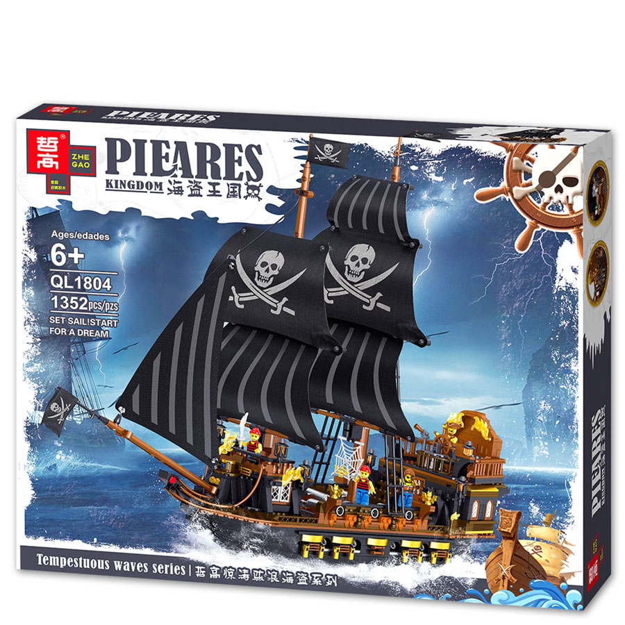 Piratskepp Black Hawk - Kompatibla Byggklossar 1352 bitar